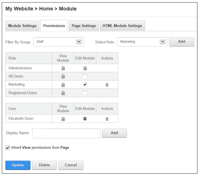 How to configure module permissions on your DNN site? – MemNet
