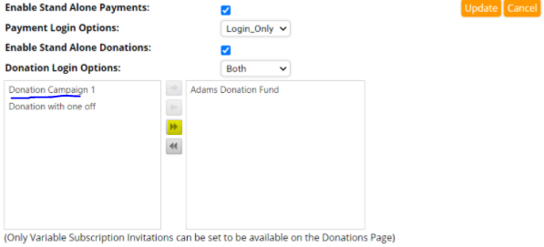 Donations and Single Payments – MemNet